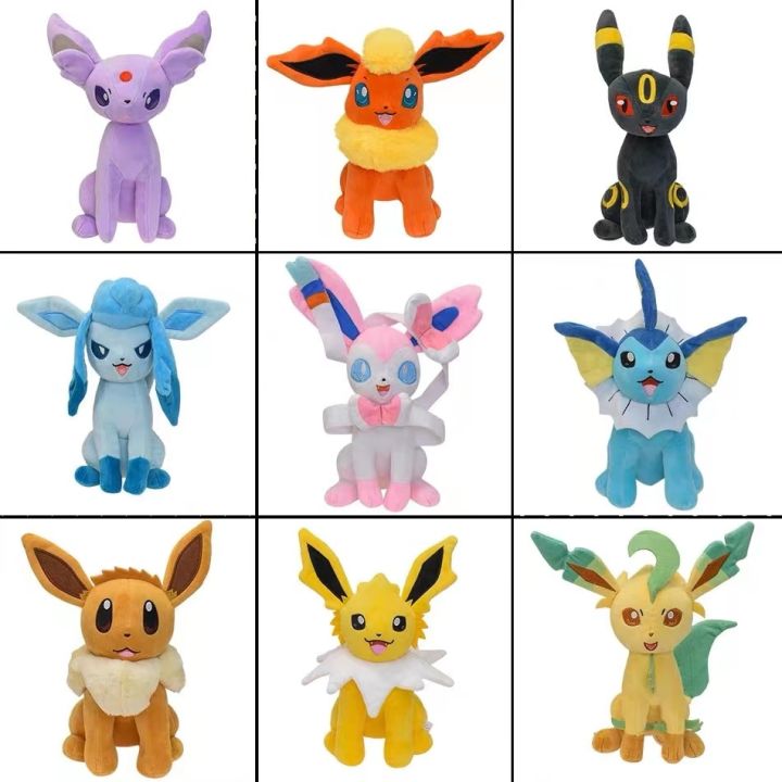 New Pokemon Plush Toy Squat Eevee Sylveon Vaporeon Espeon Umbreon ...