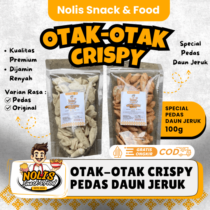 Otak-Otak Crispy Pedas Kemasan Pouch 100gr // Cemilan Nolis Snack ...