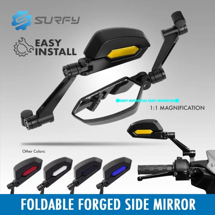 Foldable Forge Side Mirror Metal Clear Lens LTO Passed Universal ...