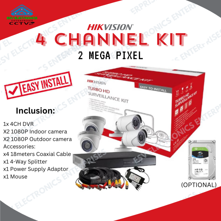 HIKVISION 4 CHANNEL CCTV Package 1080P (ECO) | Lazada PH