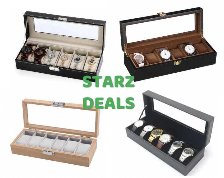 [SDT] 16 Models - 6 Slot Watch Box Jewellery Deco Display Storage Box ...