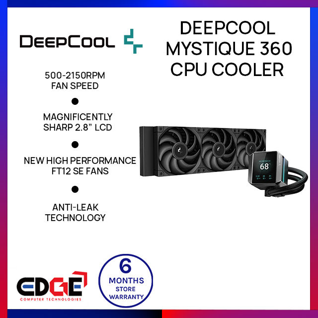 EDGE | DEEPCOOL Mystique 360 CPU Cooler, 500 - 2150rpm, 3 pin connector ...