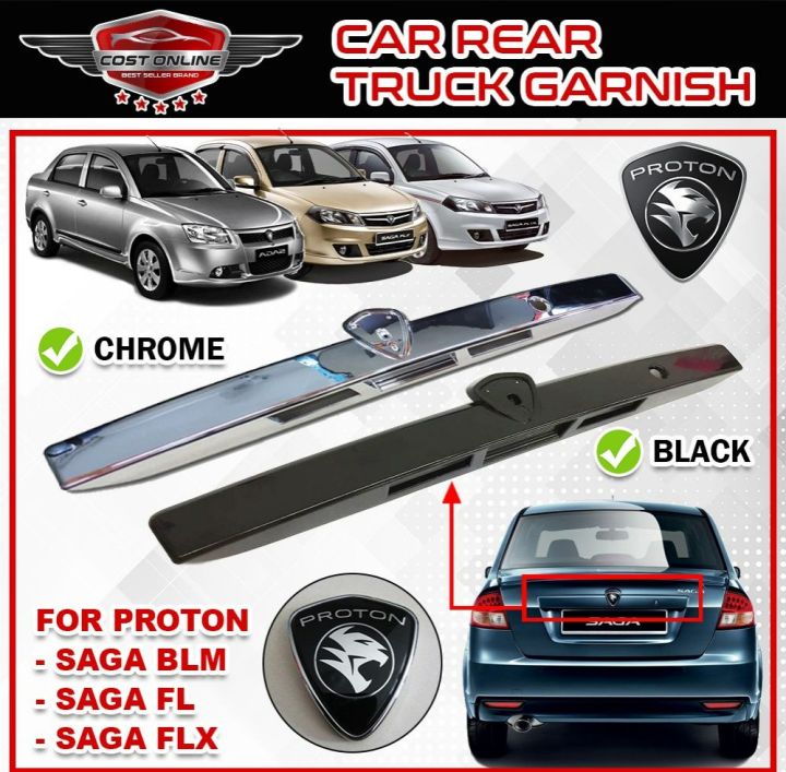 【Garnish BLM / FLX】Proton Saga BLM / FLX / FL Rear Bonnet Garnish With ...
