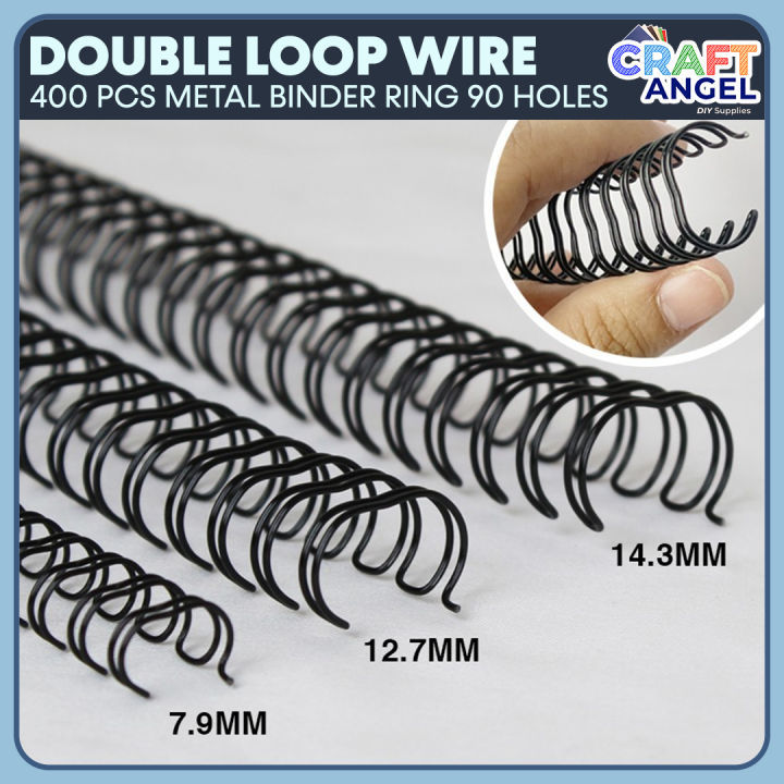 400PCS Double Loop Wire Binding for Spring Wire Binding Machine 90 Holes (7.9mm | 12.7mm | 14 ...