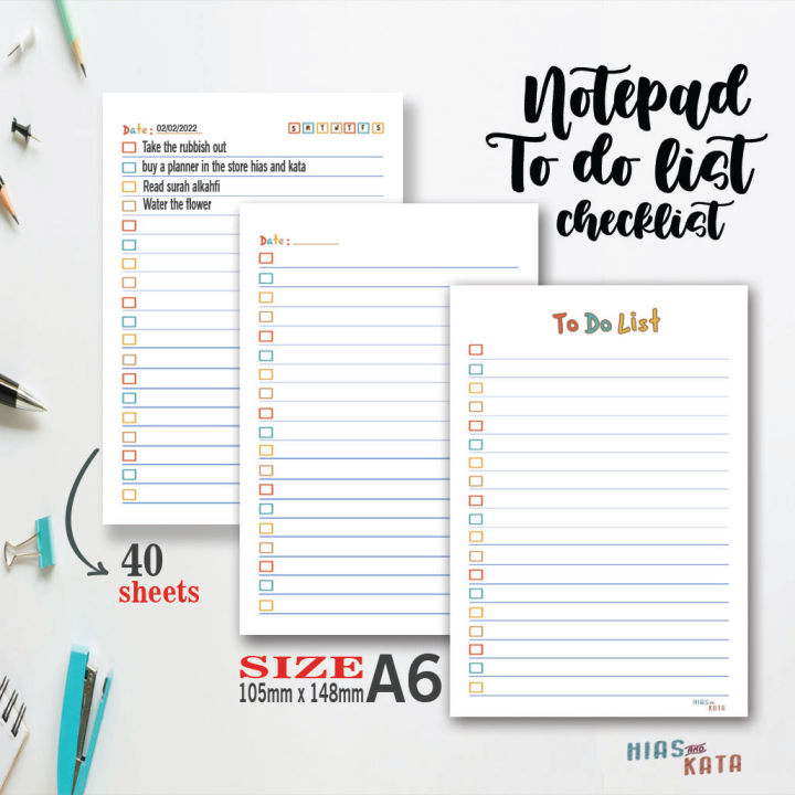 Note Book To Do List Checklist Buku Memo Catatan Size A6 Lazada Indonesia