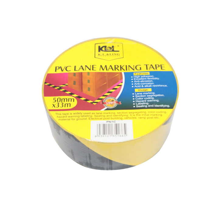 KL Ling PVC Lane MktgTape yellow blackKI PN 1C | Lazada PH