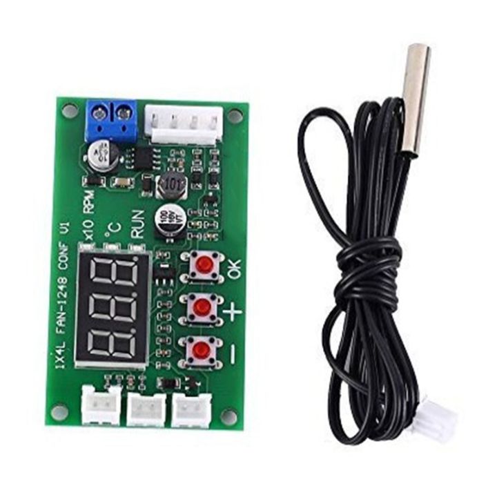 DC 12V 24V 48V 5A 2 3 4 Wire PWM Motor Fan Speed Controller Governor Temperature Control Support ...