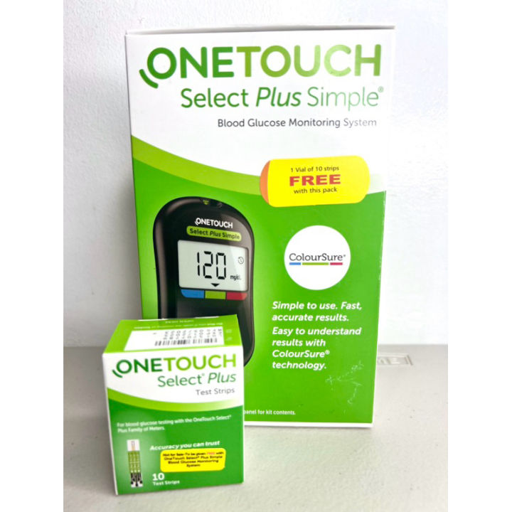 One Touch Select PLUS Simple Glucometer FREE 10 STRIPS (ORIGINAL ...