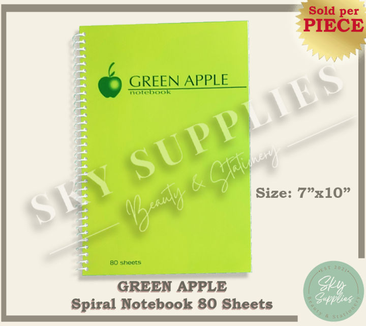 Spiral Notebook (Green Apple) 6 x 8.5 2pcs / 7 x 10 1pc | Lazada PH