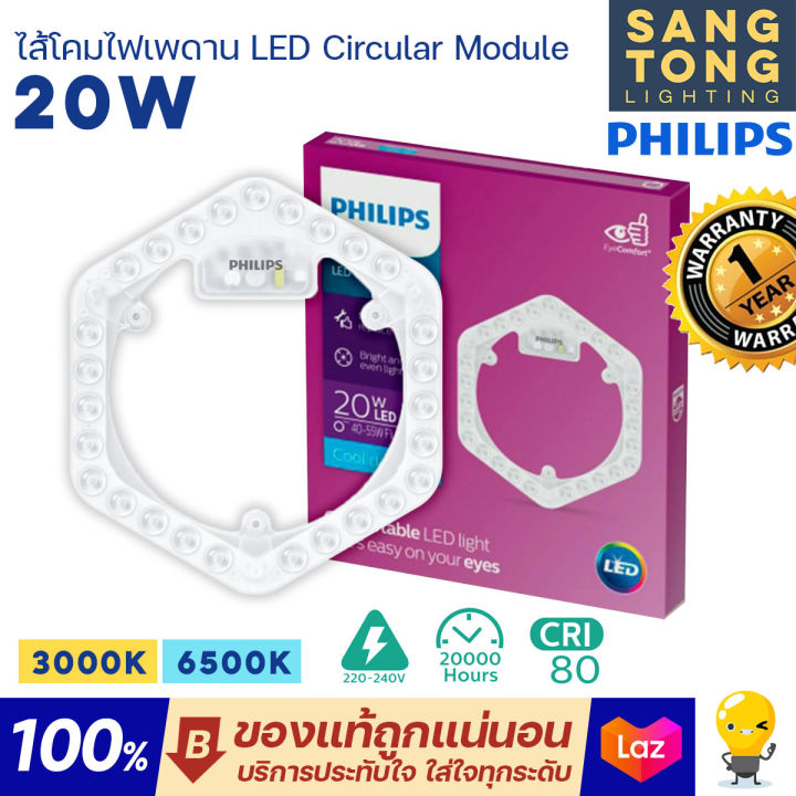 Philips LED MOD 20W โคมไฟเพดาน LED Ceiling Module Circular แสง 3000K ...