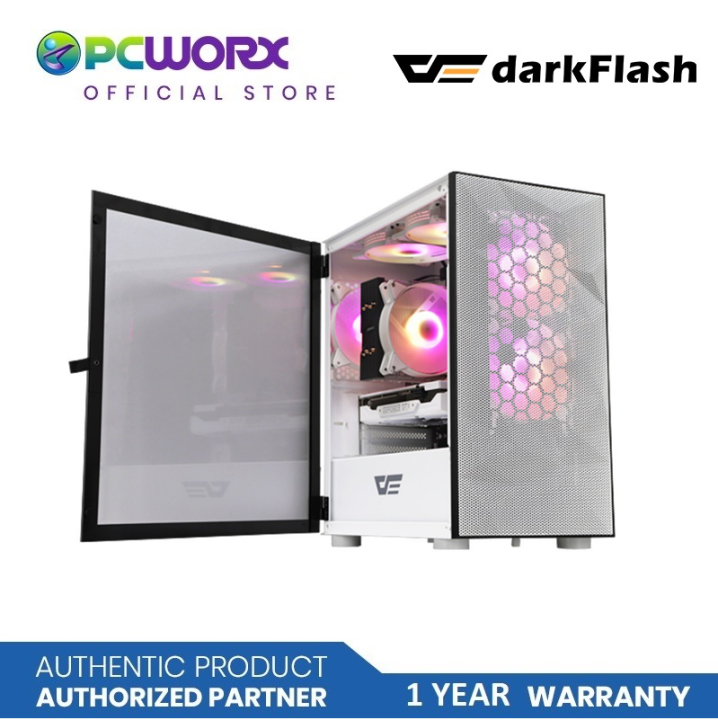 Darkflash DLM21 m-ATX TG Case White | Computer Case | PC Case White ...
