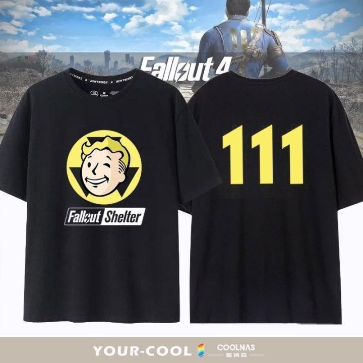 ย้อนยุคสต็อกที่มีอยู่ fallout 4เสื้อยืดแขนสั้นลําลอง ผ้าฝ้ายแท้ ทรงหลวม ...