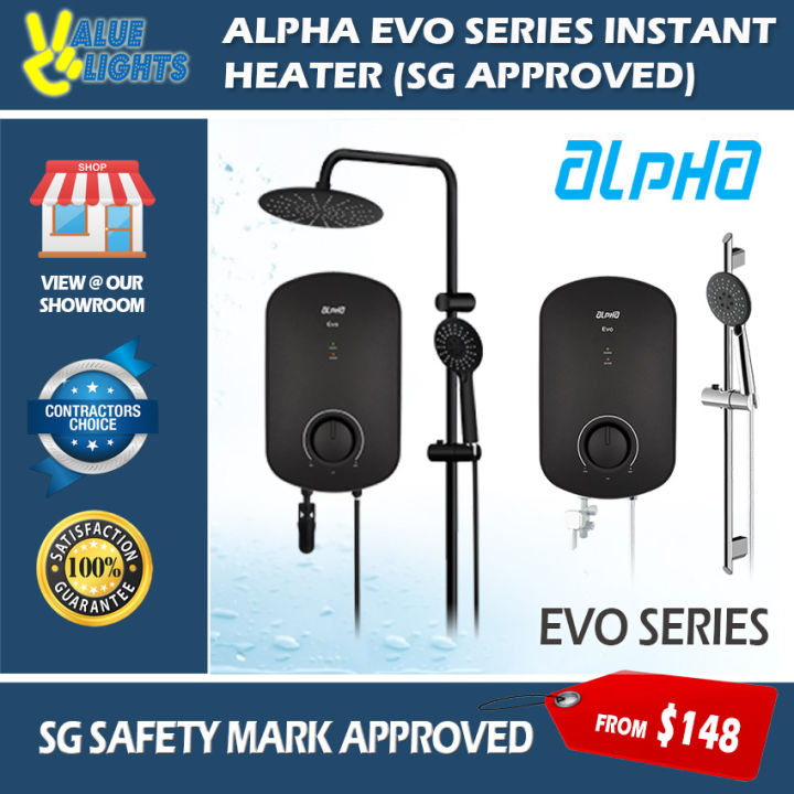 Alpha Evo Series Instant Water Heater EVO / EVO-RS / EVO-DC Rain Shower with DC Pump Optional ...