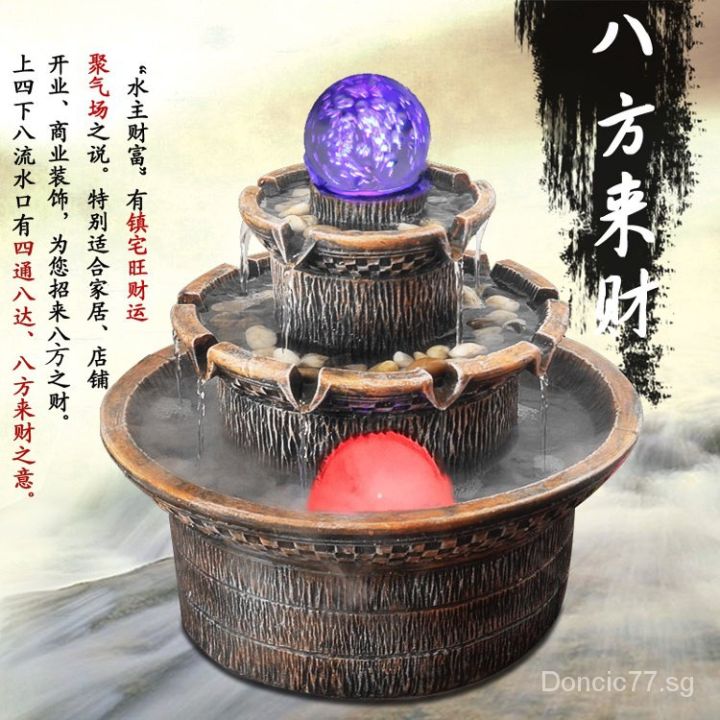 [Huitk]T Floor standing water fountain water feature fengshui rolling ...