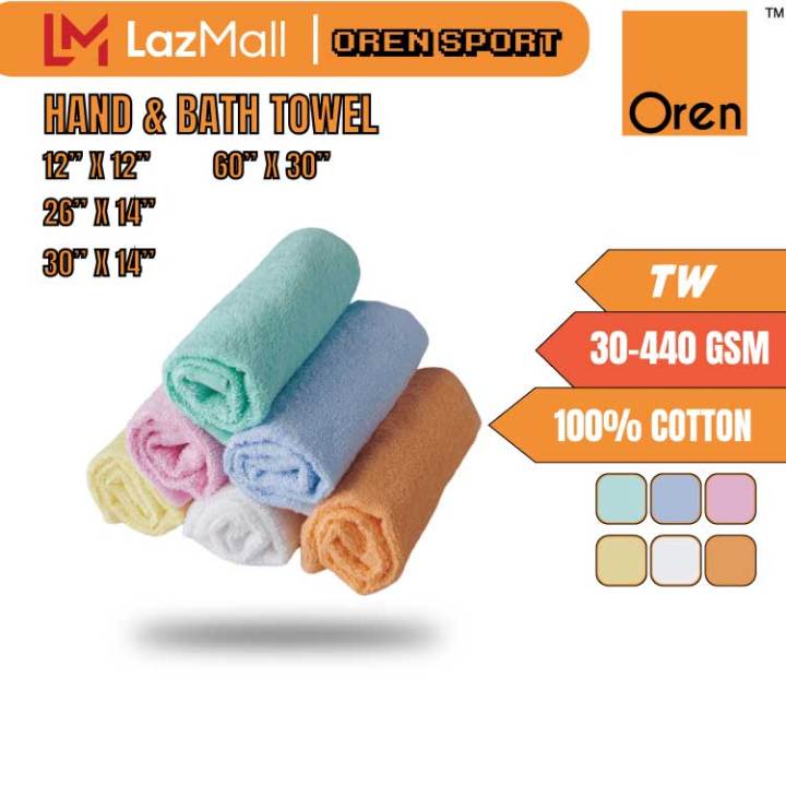OREN SPORT 100% Cotton Towel Bath Sport Hand Face Towel Tuala Tangan ...