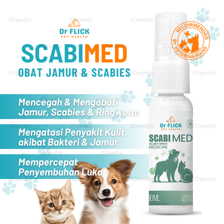 Dr FLICK SCABIMED Obat Jamur Kucing Anjing Anti Scabies Spray Ringworm ...