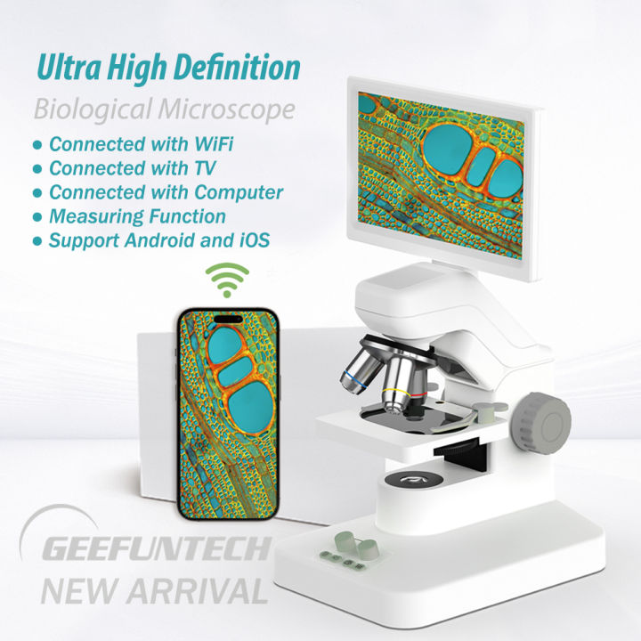 Ultra HD Biological Microscope WIFI TV PC connectable multifunction ...
