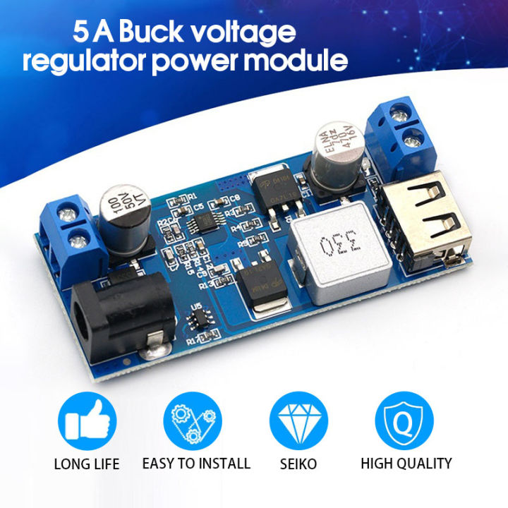 24V/12V To 5V 5A Step Down Power Supply Buck Converter Adjustable ...