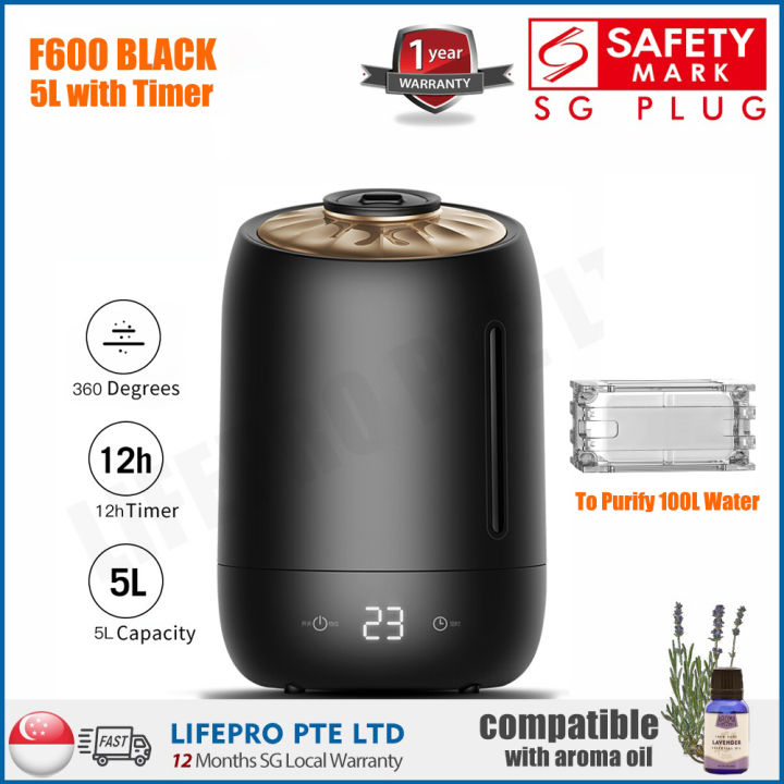 F600 5L ULTRASONIC AIR HUMIDIFIER/5L LARGE CAPACITY/AROMA DIFFUSER/SG ...