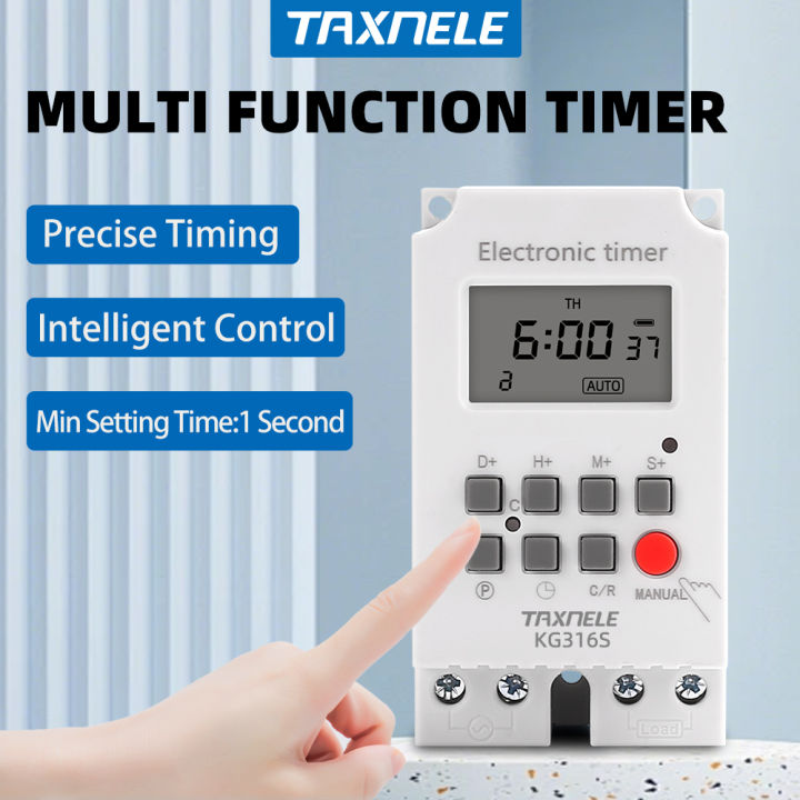 KG316S Intelligent Microcomputer Programmable Digital Electric Timer Switch Relay Controller 25A ...