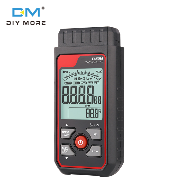 diymore Handheld Digital Tachometer 2.5-99999RPM Non-contact Laser ...