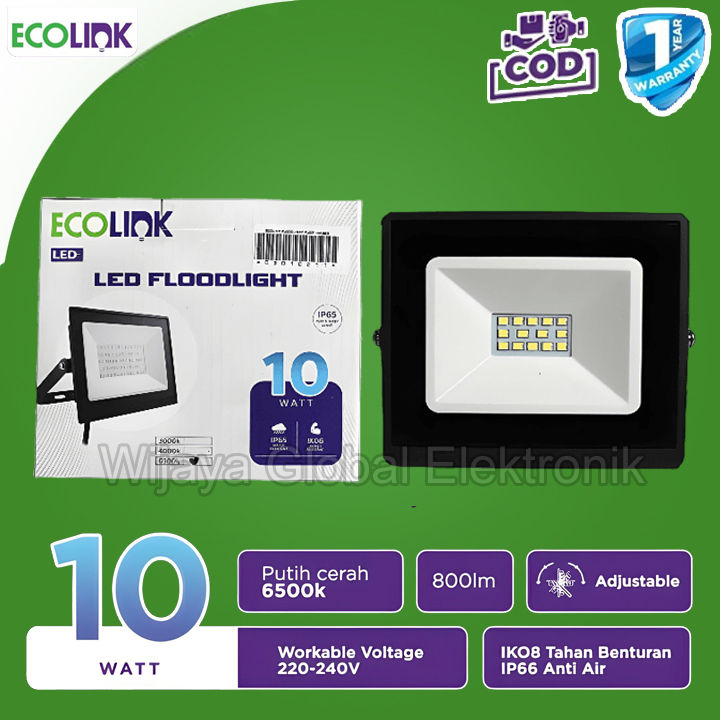 Lampu Sorot LED Ecolink 10 Watt GARANSI 1 TAHUN / Putih dan Kuning Ready / Kap Tembak 10 W 10w ...