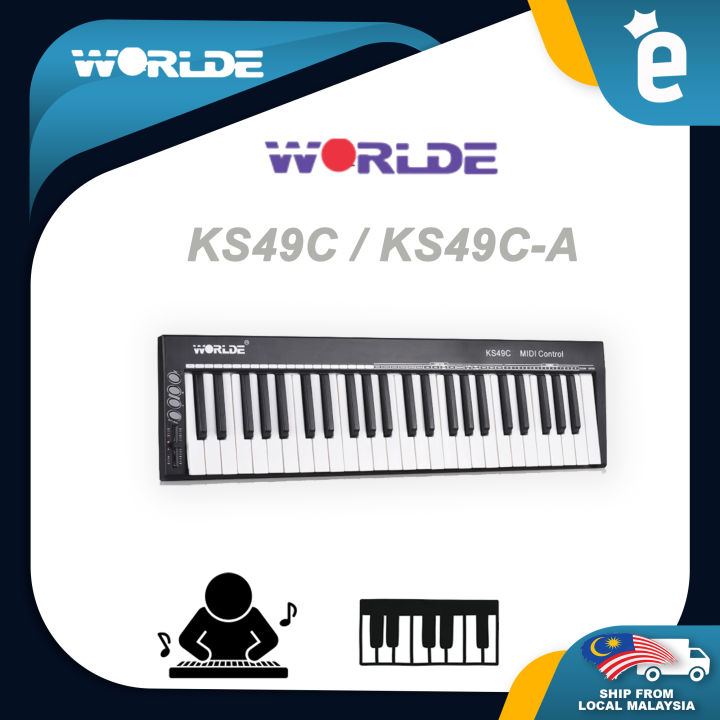WORLDE KS49C 49-Key USB MIDI Keyboard Controller Built-in Sound Source ...