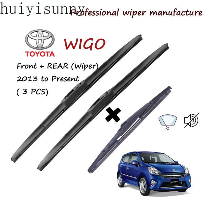 HYS Toyota Wigo Wiper Blade Set (Front/Rear) K14+21+12A for All Year ...