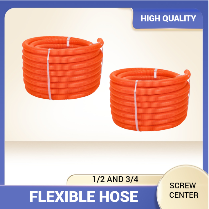 ( 50 METERS )Orange Flexible Hose Electrical Conduit Hose 1/2 or 3/4 | Lazada PH