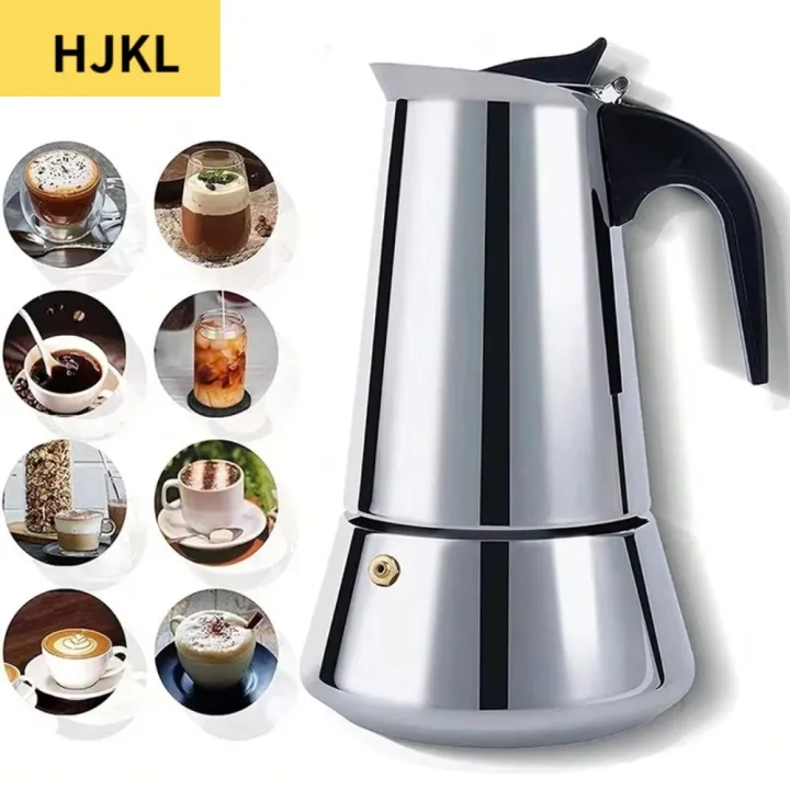HJKL Portable Coffee Maker Stainless Steel Percolator Filter Coffee Pot ...