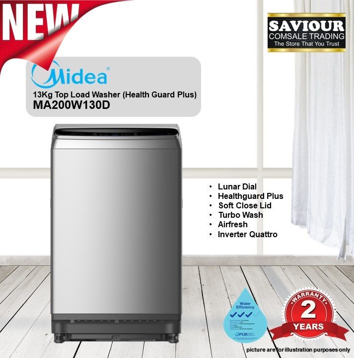 MA200W130D Midea - 13Kg Top Load Washer (Health Guard Plus) Machine ...