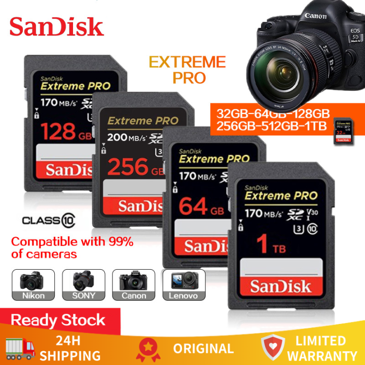การ์ด SanDisk Extreme Extreme SDXC (64GB / 128GB / 256GB) UHS-I สำหรับกล้อง DSLR สูงสุด 200MB/s ...