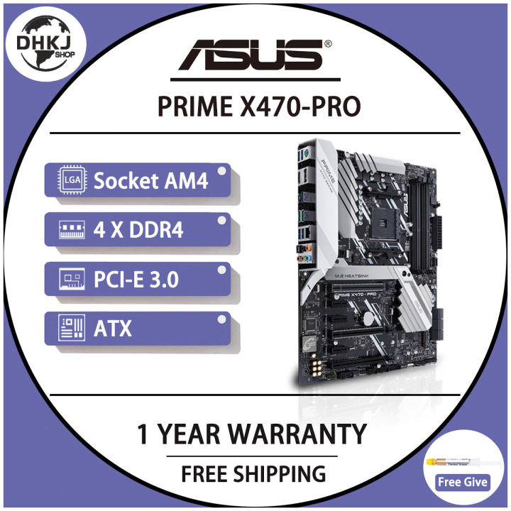 USED ASUS PRIME X470-PRO Motherboard AMD X470 DDR4 64GB AM4 Original ...