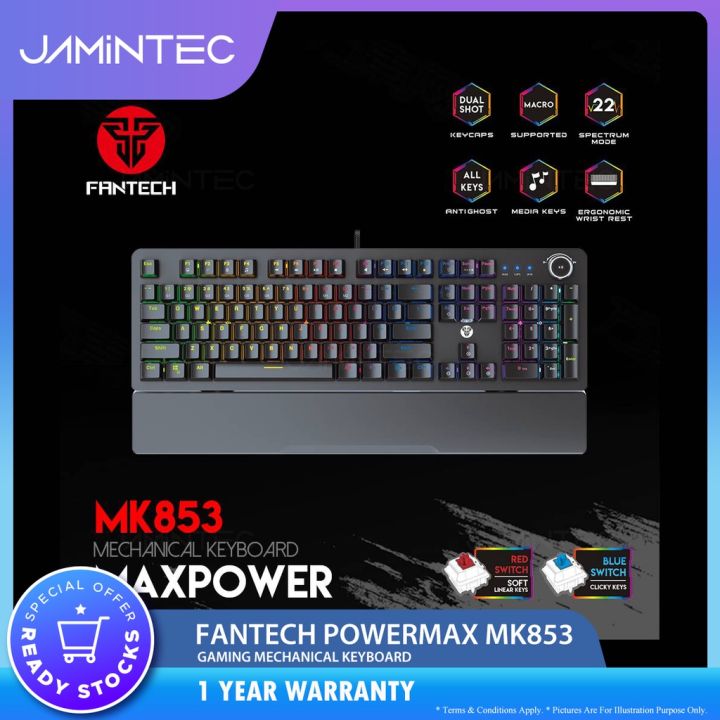 FANTECH MAXPOWER MK853 Gaming Mechanical keyboard BLUE or RED SWITCH ...