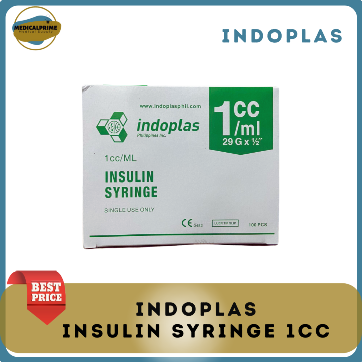 Indoplas INSULIN Syringe 1cc 29G x 1/2 cc 100s | Lazada PH