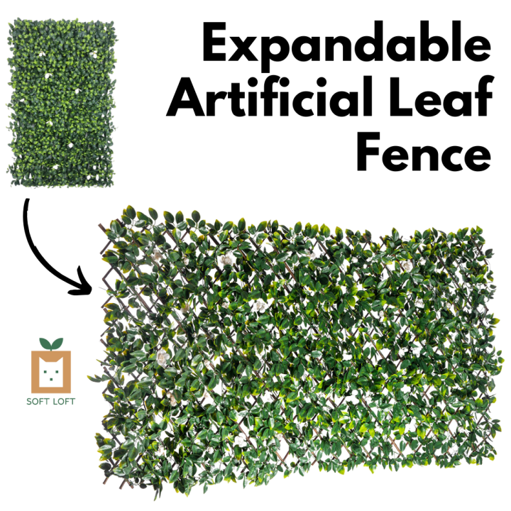 Artificial Leaf Fence Expandable Fence Garden Willow Plant Trellis ...