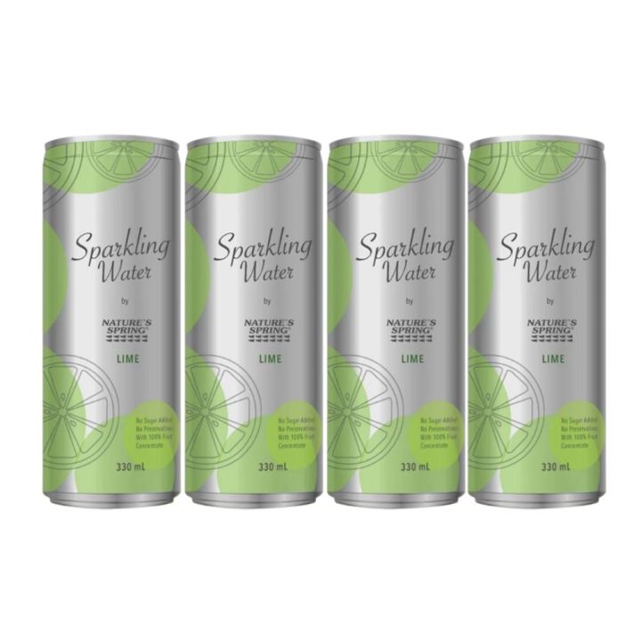 Natures Spring Sparkling Water Lime 330ml - Pack of 4s | Lazada PH