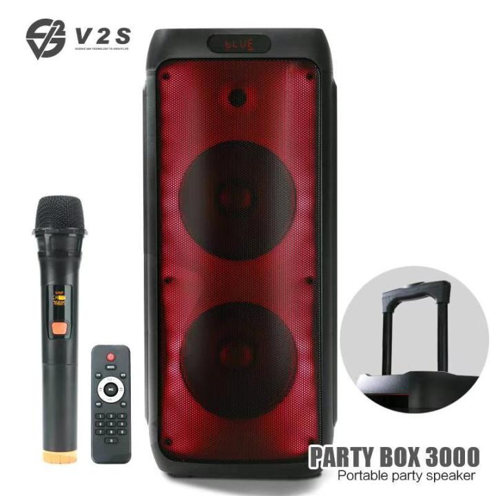 V2S PARTY BOX 3000 RECHARGEABLE WIRELESS DIGITAL AUDIO SPEAKER SYSTEM ...