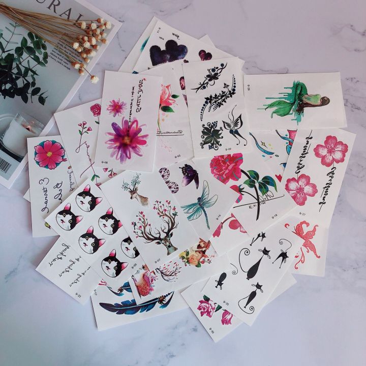 30 Sheets 14 Options Water Transfer Fake Tattoos Stickers Waterproof ...