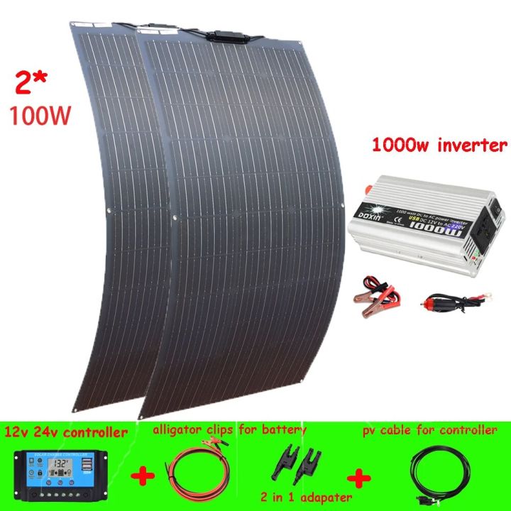 220V / 110V Solar Panel System 200W Renewable Energy Photovoltaic Solar ...