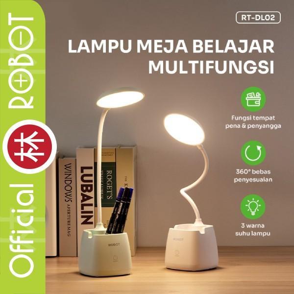 ROBOT RT-DL02 LAMPU BACA MEJA LED DESK LAMP RECHARGEABLE PEN HOLDER ...