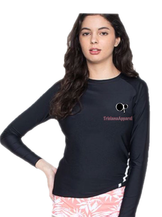 Ocean Pacific OP Rash Guard Plain Black Colored Lining Stitch Swimwear ...