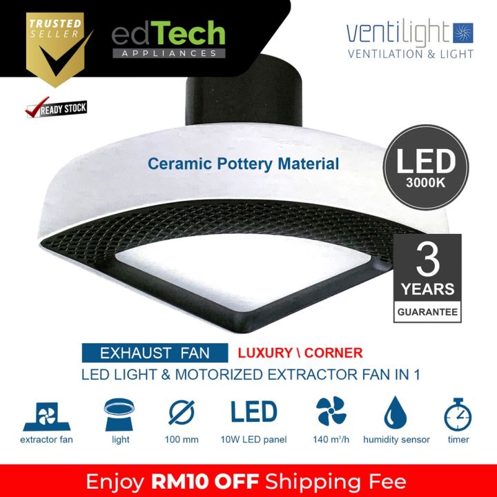 FREE SHIPPING | VentiLight 2-In-1 Luxury Corner Ceiling Exhaust Fan ...