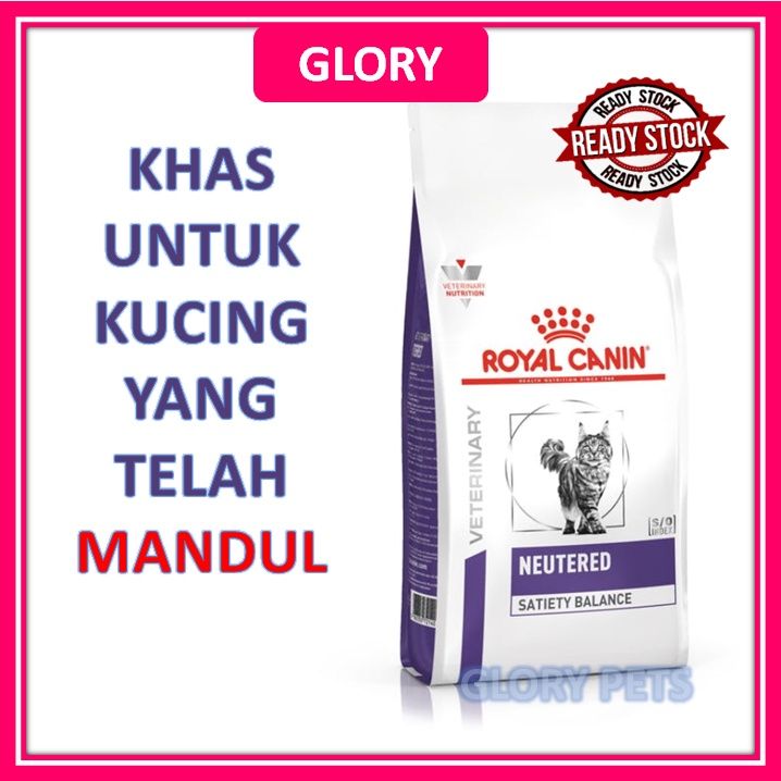 ♟Royal Canin Neutered Satiety Balance 8kg 3.5kg Cat Adult Mandul Kucing ...