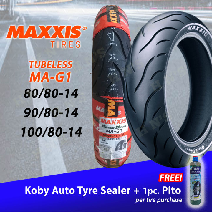 MAXXIS Green Devil MA-G1 Tubeless Tires RIM 14 ( 80/80-14 , 90/80-14 ...