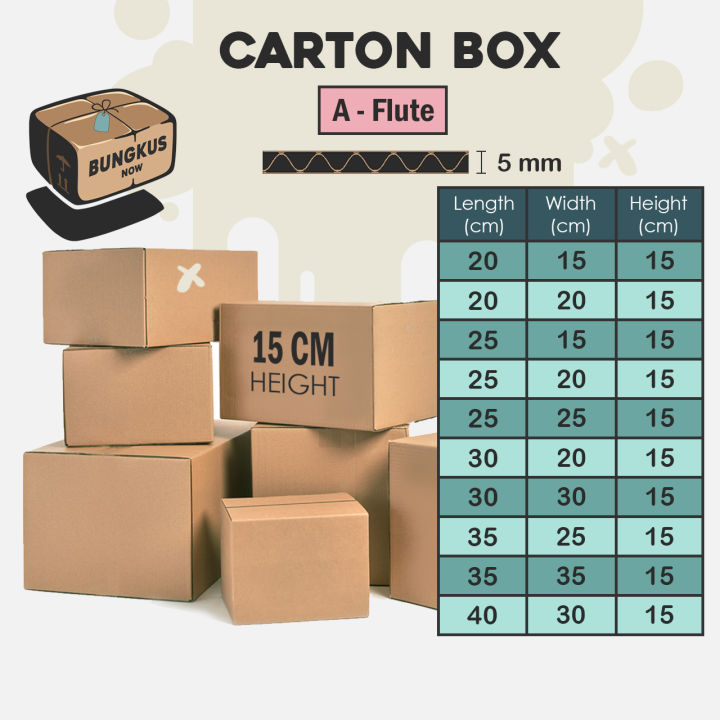 BungkusNow Kotak Carton Box Packaging Packing Box Moving Box A Flute ...