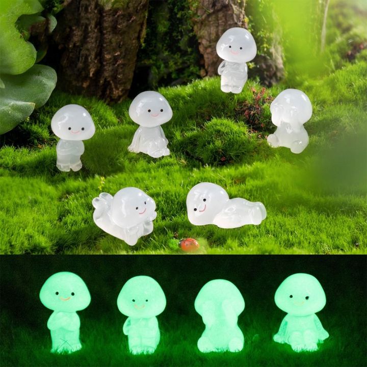 SKINJOY Cartoon Luminous Small People Figurines Resin Crafts Glow in ...