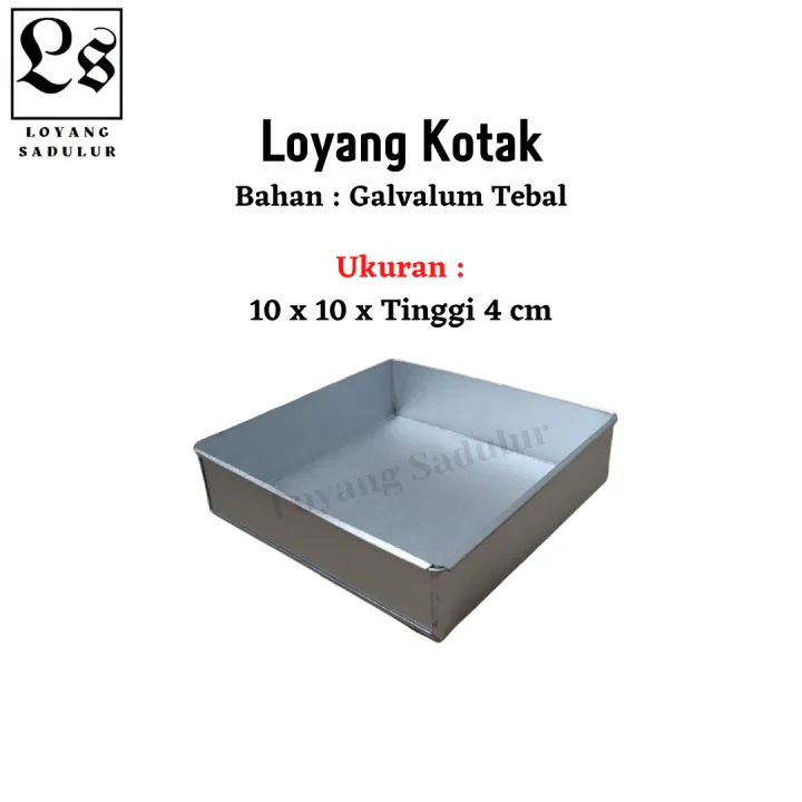 Loyang Kotak Mini 10 cm Tinggi 4 cm/LOyang Kotak 10x10x4 cm/Loyang ...