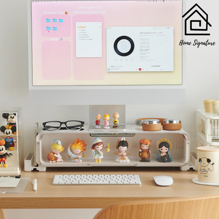 Home Signature Desktop Popmart Display Storage Box with Light Elevated ...