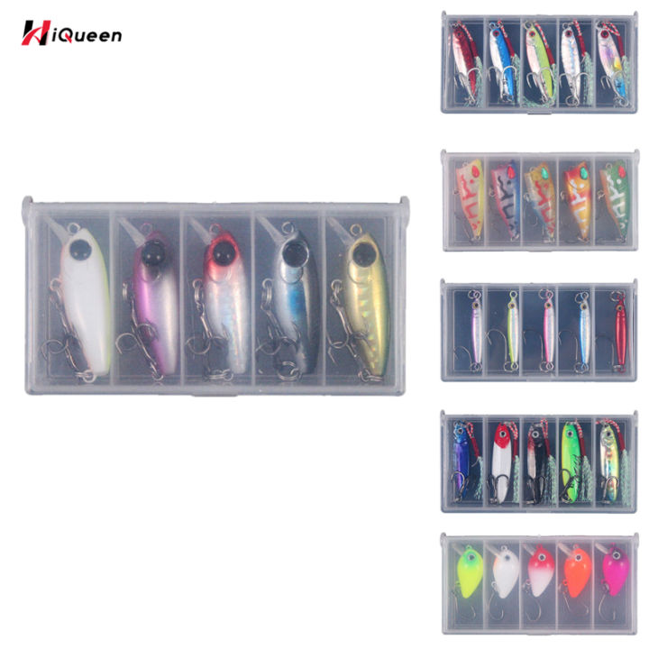 Hiqueen【สต๊อกพร้อมแล้ว】📣เหยื่อตกปลาแบบเหยื่อล่อที่เหมือนมีชีวิต5ชิ้น ...